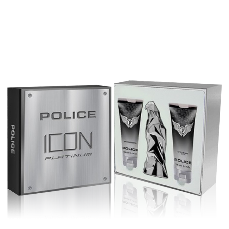 Police Icon Platinum Set (EDP 125 ml + After Shave Balm 100 ml + Shower ...