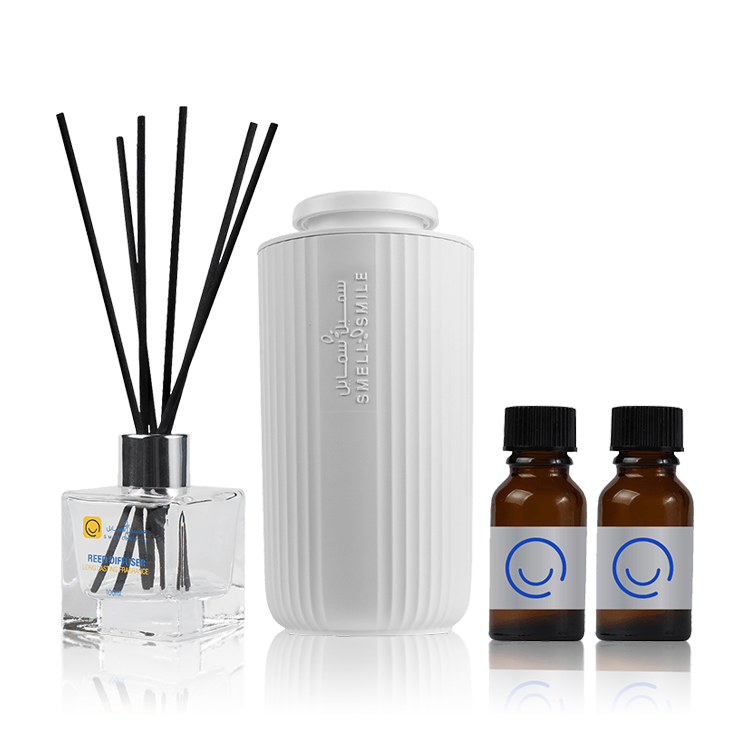 Smell and Smile AC 601 White Mini Car Diffuser Set - 5 Pieces