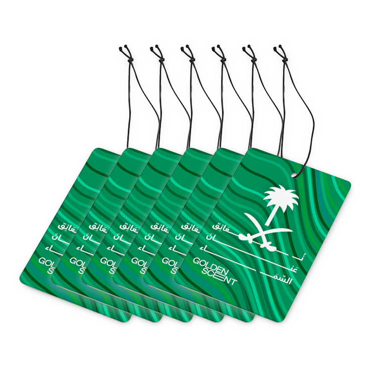 Golden Scent Green Car Freshener Card Set - 6 Pcs