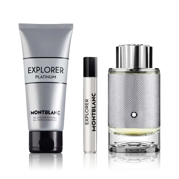 Mont Blanc Explorer Platinum Gift Set (EDP 100 ml + EDP 7.5 ml + Shower ...